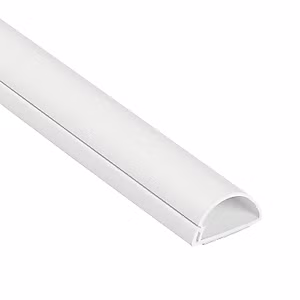 D-Line Half Round Cord Hider, Patented Cable Cover, Hide TV Wall Mount Wires, Raceway for Cords, Decorative Wire Covers, Paintable, Adhesive Cable Concealer -1x 1.18in W x 0.59in H x 39in L - White