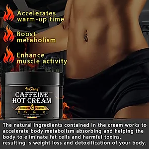 Caffeine Anti Cellulite Hot Cream, Body Sculpting Cellulite Workout Cream for Women & Men , Anti-Cellulite Remover Creams, Natural Sweat Workout Enhancer, Thighs Belly Butt Firming Legs Slimming Cream