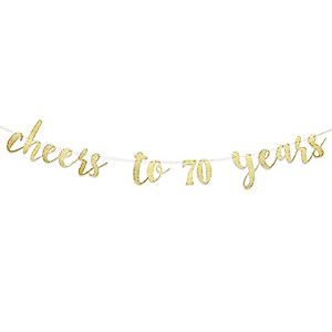 Cheers to 70 Years Banner - 70th birthday banner，happy 70th birthday banner,70th anniversary banner,70th birthday banner for men/women,70 Party Decorations banner