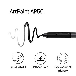 GAOMON Battery-free Pen AP50 with 8192 Levels Pen Pressure Designed for GAOMON PD1161/ PD1220/ PD1320/ PD1561 /PD156PRO Graphics Tablets