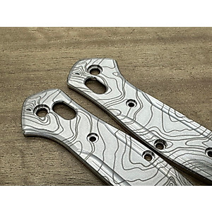 TOPO engraved Titanium Scales for Benchmade 940 Osborne