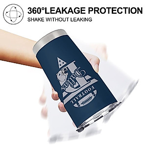 Custom Dallas Tumbler 20oz Stainless Steel with Lid & Straw Personalized Football Fans Gifts for Women Men Travel Cup Insulated Tumbler Add Name Number