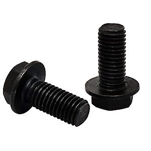 Black Carbon Steel Hex Flange Bolts Left Hand Thread,Bottom Bracket Flanged Axle Bolt,Crank Bolts,M7 Thread,Length 15mm (20 Pcs)