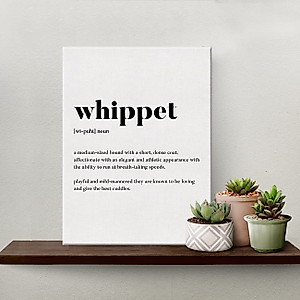 Whippet Definition a Medium-Sized Hound Canvas Wall Art Poster Print Gift, Whippet Definition Painting Ready to Hang Home Decor (11.5" x 15")