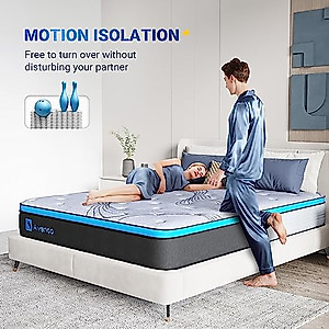 Avenco Hybrid Mattress King,10 Inch King Size Mattress in a Box, Medium Firm King Bed Mattress with Individual Pocket Springs & Comfort Foam for Pressure Relief