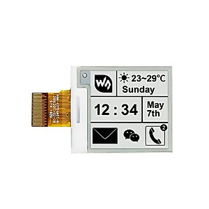 Waveshare 1.54inch e-Paper, 200x200 Resolution Raw Display Compatible with Raspberry/STM32(Without PCB)