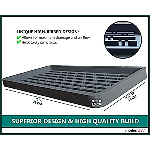 Sponge Holder - Sink Caddy Organizer - Kitchen Bath Vanity Tray - Soap, Cleaning Brush, and Scouring Pad Multi-use Silicone Tray – Non-Slip, Heat Resistant and Dishwasher Safe – 11” X 5.5” - Gray