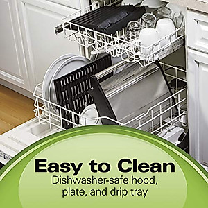 Hamilton Beach Electric Indoor Searing Grill with Adjustable Temperature Control to 450F, Removable Nonstick Grate, 118 sq. in. Surface Serves 6, Stainless Steel