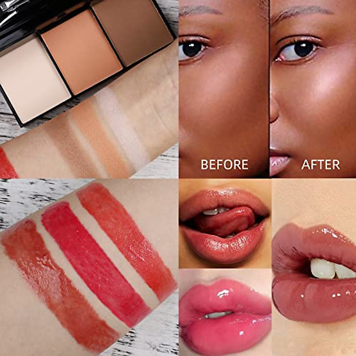 All in One Makeup Set for Women Full Kit, Includes 32 Colors Makeup Kit Eyeshadow Palette, 3 Solid Lip Gloss, 5 Pro Makeup Brushes, 3 Highlighter & Contour, 1 Make Up Mirror, Ideal Makeup Palette Gift Set for Women Girls Teens