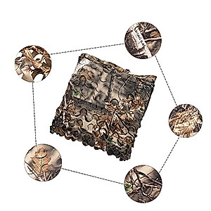 AUSCAMOTEK 300D Camo Net Camouflage Netting Blinds Material for Hunting Accessories Ground Portable Blind Tree Stand Chair Brown 5x10 Feet