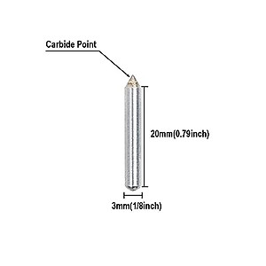 AUTOTOOLHOME 10pcs Scribe Tips Engraver Bits Carbide Point Bit Nozzle for Rotary Tool Electric Engraver Engraving Metal Wood PVC Plastic