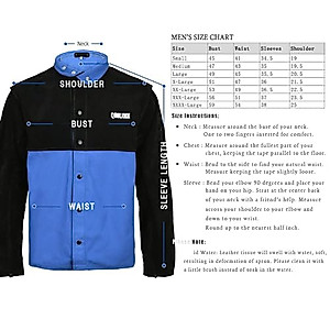 QeeLink Welding Jacket Split Leather Sleeves | Premium Flame Resistant Cotton Body Welder Jackets