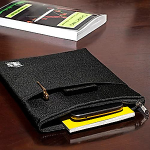 Book Sack Book Sleeve with Zipper – Book Protector. Paperback/Hardcover Book Carrying Case (Black Large)