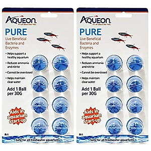 Aqueon 2 Pack of Pure Live Beneficial Bacteria and Enzymes, 8 Count Each, for 30 Gallon Aquariums2