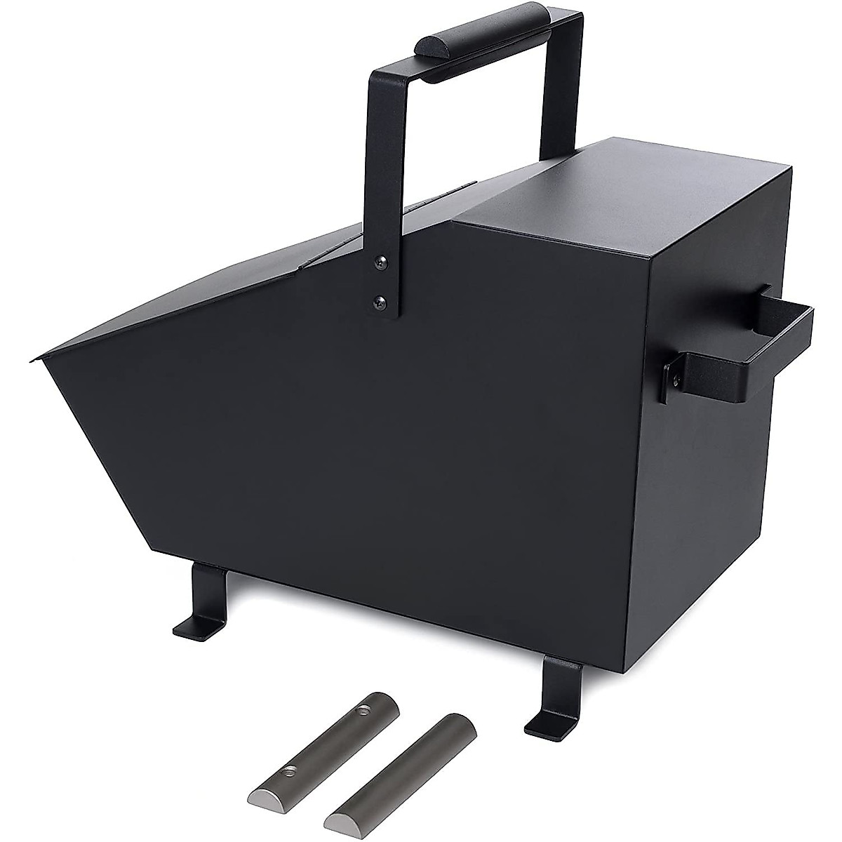 Boone Hearth Ash Bucket with Silver Handle for Fireplace