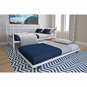 DHP Manila Metal Full Size Daybed and Twin Size Trundle (White)