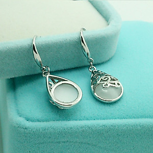 Wishing Tree 925 Sterling Silver Filigree Drop Dangle Earrings for Women (Vogue hook)