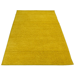 SOHO Shaggy Collection Solid Color Shag Area Rug Rugs 7 Color Options (Yellow, 8 x 10)