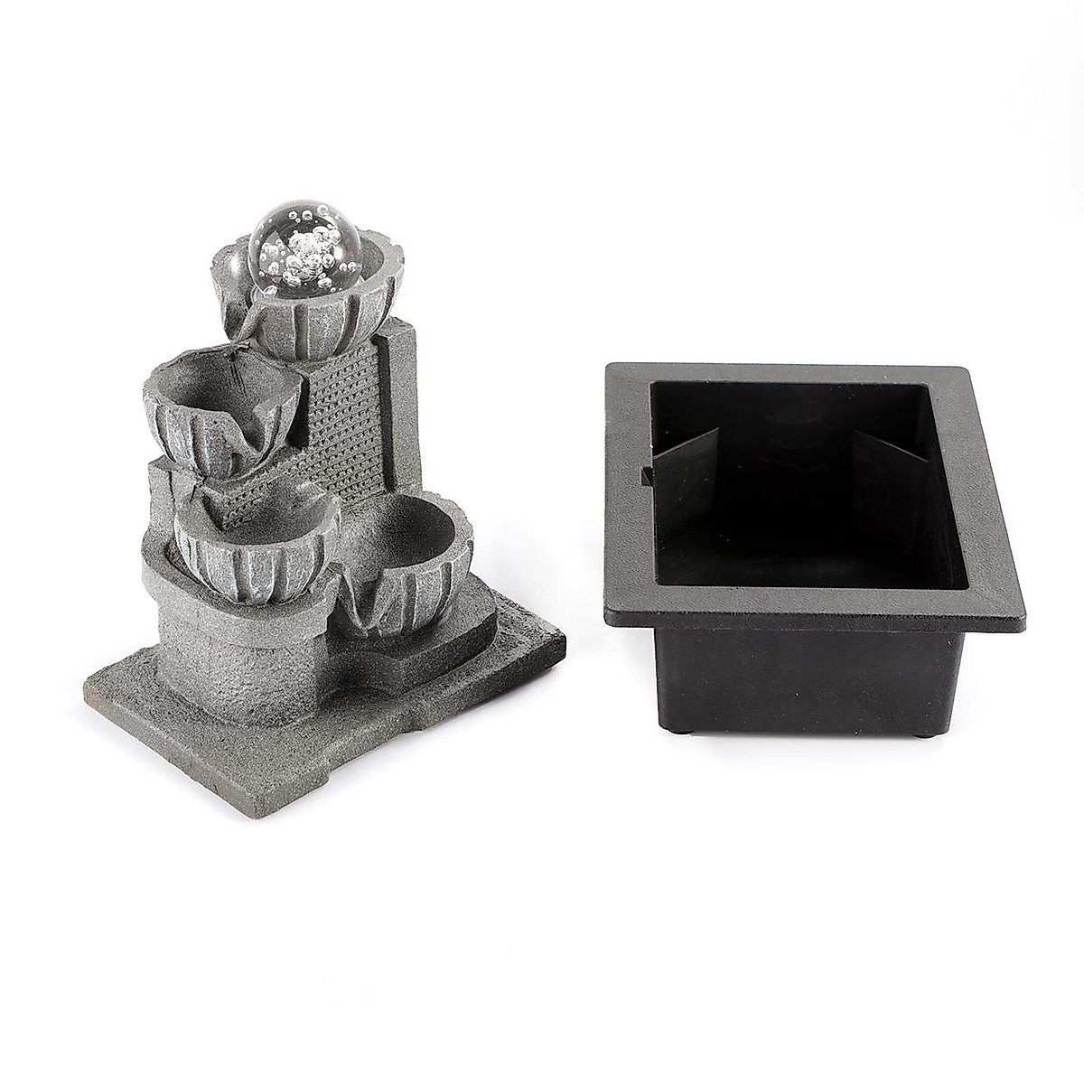 Dyna-Living Water Fountains Indoor Tabletop Water Fountain with LED Rolling Ball Feng Shui Waterfall Fountain for Modern Home Decor Office Living Room Decoration Home Gifts for Friends