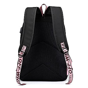 Anzeho Kpop Backpack Lisa Rose JISOO Jennie Backpack Laptop Backpack with USB Charging Port Travel Outdoor Daypack for Girls