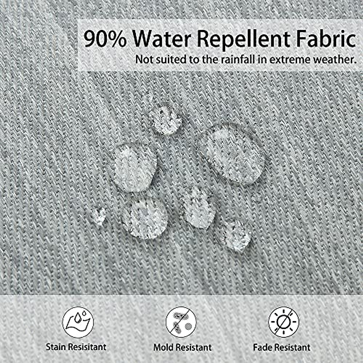 MAGPIE FABRICS Pack of 2 Outdoor Waterproof Throw Pillow Covers 18 x 18 Inch, Christmas Decorative Cushion Sham Pillowcase Shell for Garden Patio Tent Balcony Couch Sofa(Grey)