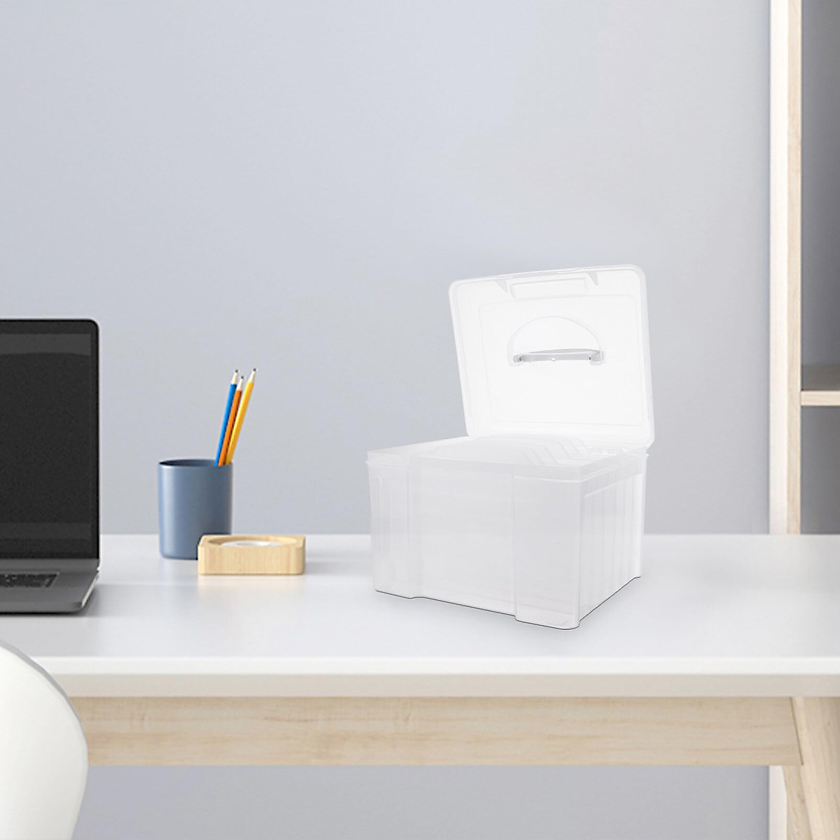 DOITOOL Photo Storage Box Organizer with Inner Cases and Handle Craft Storage Solution for Pictures Organization and Easy Access Ideal for Photo Archiving and Keeping Memories Safe