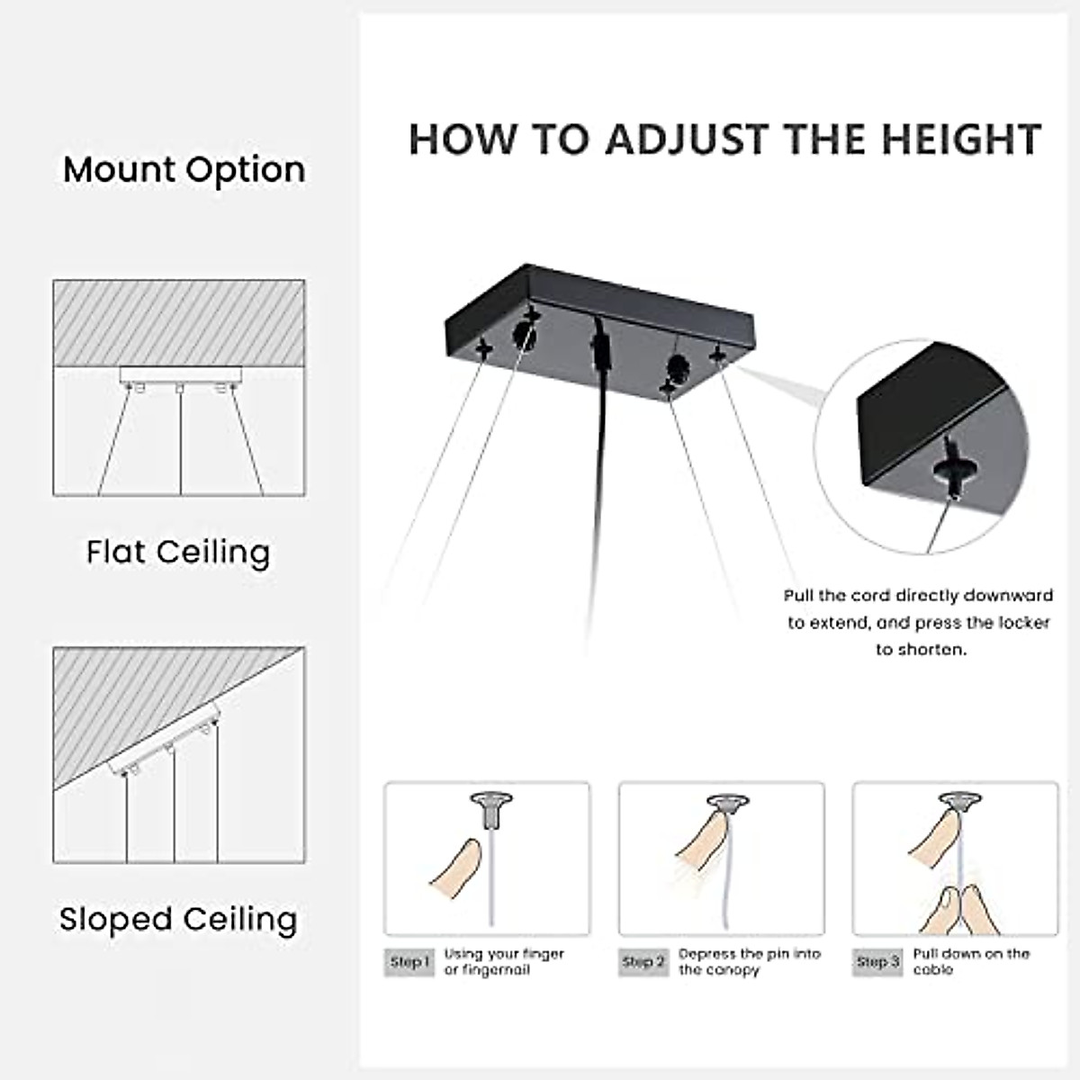 ShiJia Moooni Modern 8 Lights Rectangular Crystal Chandelier Rectangle Raindrop Chandeliers Pendant Light Fixture for Dining Rooms Island Black L39.5