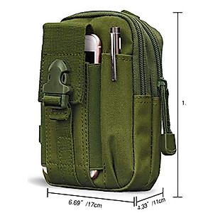 Small Shoulder Bag Utility Fashion Crossbody Purse Pockets Casual Tactical Backpack Women Men Cell Phone Holder (Olive)