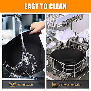 Slow Cooker Liners Silicone Divider for 7-8 Quart Oval Crock pot, Easy Dishwasher Cleaning, Food-grade Silicone, Safe Reusable and Leak-proof fit for Family Dinners (Black)