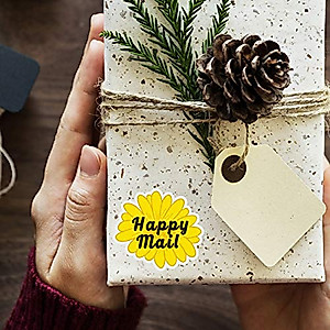 Happy Mail Stickers, Daisy Flowers Small Business Sticker,Cute Happy Mail Packaging for Small Business Packaging Sticker,500 PCS