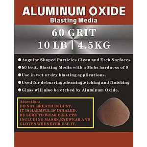 Aluminum Oxide - 10 LBS - Medium to Fine Sand Blasting Abrasive Media for Blasting Cabinet or Blasting Guns. #60 GRIT