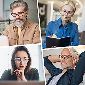 Przene 4 Pack Blue Light Blocking Reading Glasses,Cat Eye Reading Glasses With Spring Hinge Reader For Women/Men.(MIXED COLOR-C1, 2.0)