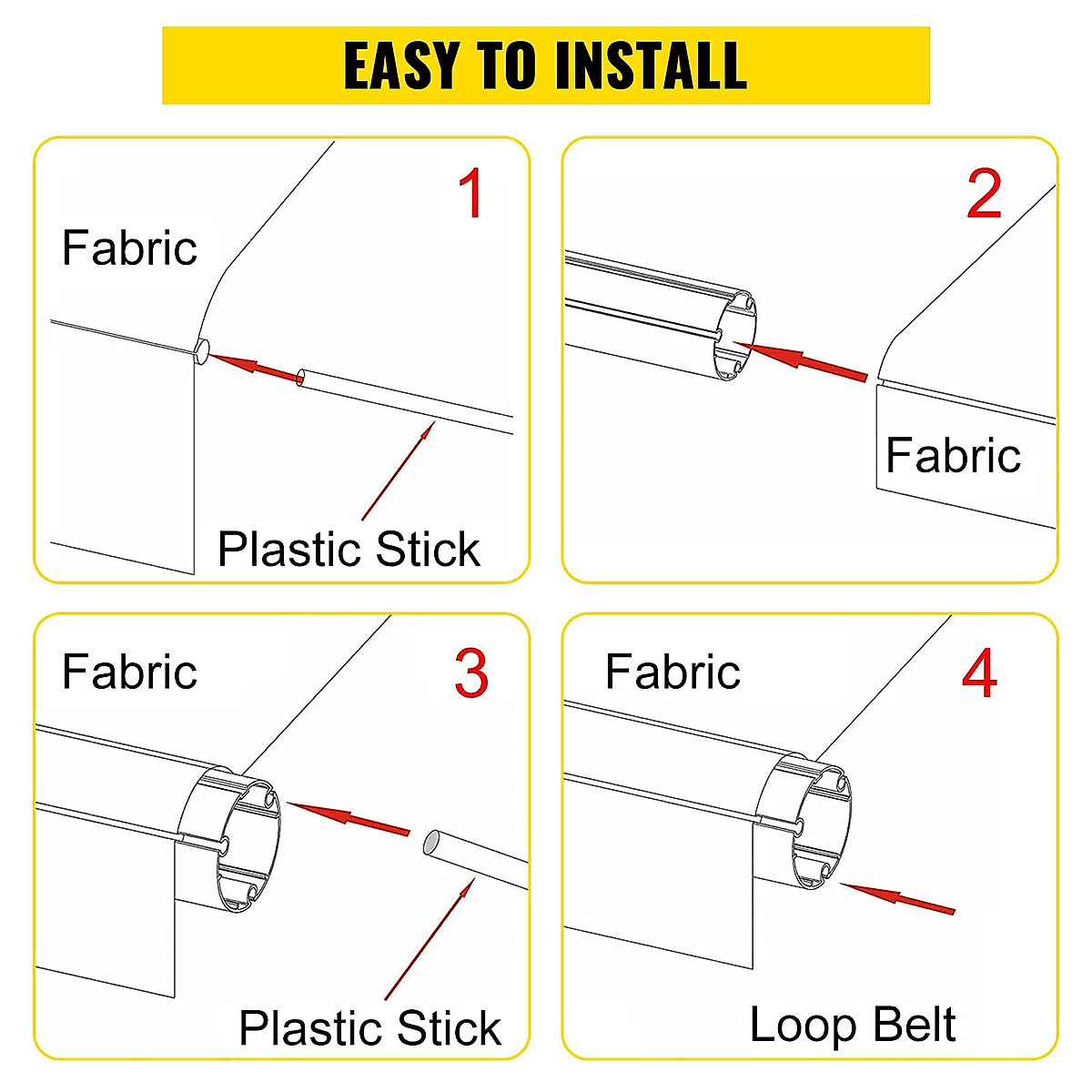 VEVOR RV Awning 15' Camper Awning Fabric, Trailer Awning Canopy Patio Camping Car Awning, Durable 15oz Vinyl Roller Tube for RV, Van, SUV, Patio Awning Replacement Ocean Blue Fade