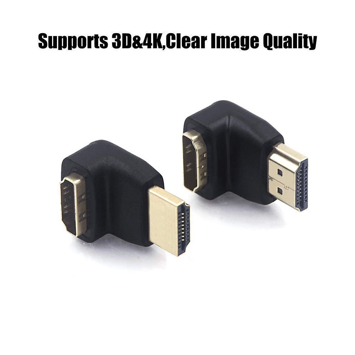 VCE HDMI 90 and 270 Degree Adapter 6-Pack, Right Angle HDMI Adapter Male to Female L-Shape Connector with 4K@60Hz, 3D for TV Stick, HDTV, PC