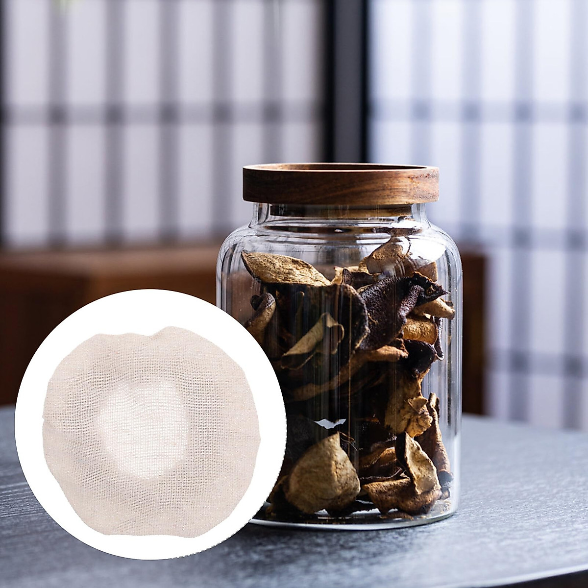Reusable Cloth Jar Covers Mason Jar Lids Elastic Protective Caps Fits Multiple Jar Sizes Household Kitchen Use