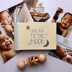 C.R Gibson BP73-23934 Love You to The Moon Baby Photo Album Brag Book, 7.25'' W x 4.5'' H