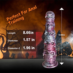 Monster Fantasy Dildo, Silicone Anal Dildo with Suction Cup for Men, Realistic Dildos for Women, 8 inch Soft Animal Alien Prostate Dildo, Fat G Spot Fake Penis, Adult Sex Toys