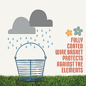 CONCORD 8" Egg Basket For Storage Collecting and Transporting Chicken and Duck Eggs. Farm Grade Wire Baskets. 2 Pack (Blue)