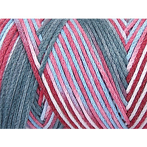 250 gr ICE YARNS Macrame Cotton Print (80% Cotton) Yarn Red Pink Shades Grey Light Blue