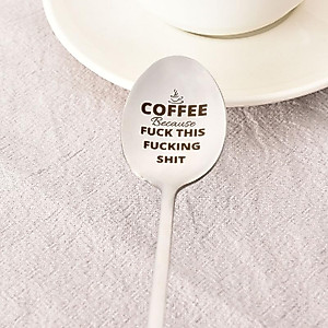 Funny Coffee Spoons Gifts for Best Friend Christmas Gifts for Women Birthday Gifts for Teen Girls Boys Stocking Stuffers for Men Inspirational Encouragement Gifts for Coworkers Leaving Gift Ideas