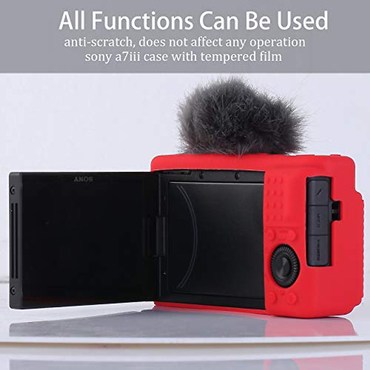 Yisau Camera Case for Sony ZV-1, Sony ZV1 Camera Case Digital Camera Anti-Scratch Slim Fit Soft DSLR Camera Sleeve with ZV1 Screen Protector (Red)