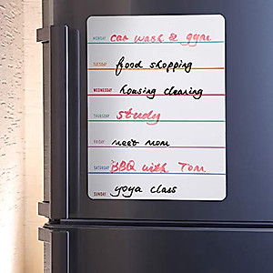 Outus 2 Pieces Magnetic Weekly Dry Erase Boards Erasable Weekly Calendars Whiteboard Planners with 2 Pieces Markers for Office, Home, School Supplies (Color 1, 9.4 x 7.5 Inch)