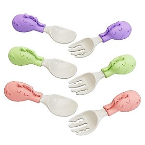 6 Pack Baby Spoons and Forks, Baby Led Weaning Supplies, Baby Utensils Self Feeding, BPA-Free & Phthalate-Free for Baby & Toddler