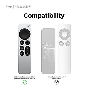 elago R1 Case Compatible with 2022 Apple TV 4K Siri Remote 3rd Gen, Compatible with 2021 Apple TV Siri Remote 2nd Gen- Magnet Technology, Lanyard Included, Full Access to All Functions [Black]