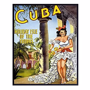Cuba Travel Poster Vintage Wall Art Print - 8x10 Unframed Photo - Makes a Great Gift - Chic Home Decor