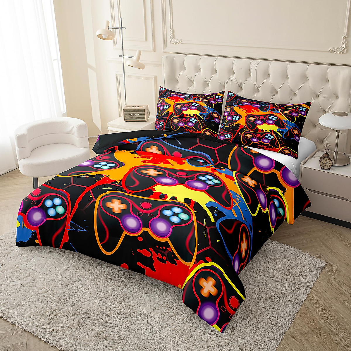 Peopleareok Kids Comforter Bedding Sets for Boys Girls，Soft Microfiber Comforter Set