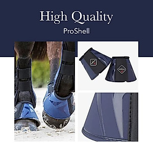 LeMieux ProShell Overreach Horse Boots - Over Reach or Bell Boots for Horses - Protective Gear and Training Equipment - Equine Boots, Wraps & Accessories (Black - Large)