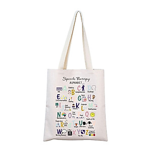 MNIGIU Speech Therapy Tote Bag SLP Gift SLP Thank You Gift Speech Language Pathologist Gift SLP Graduation Gift (Shopping Bag)