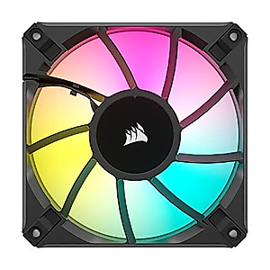 Corsair iCUE AF120 RGB Elite 120mm PWM Fan - Eight RGB LEDs - AirGuide Technology - Fluid Dynamic Bearing - Zero RPM Fan Mode - CORSAIR iCUE Software Compatible - Black For Desktop