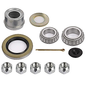 ECCPP Boat Trailer Hub Kit 5 Bolt 1 1/16 x 1 3/8 44649 x 68149 Silver Tapered Spindle Galvanized 3500lb